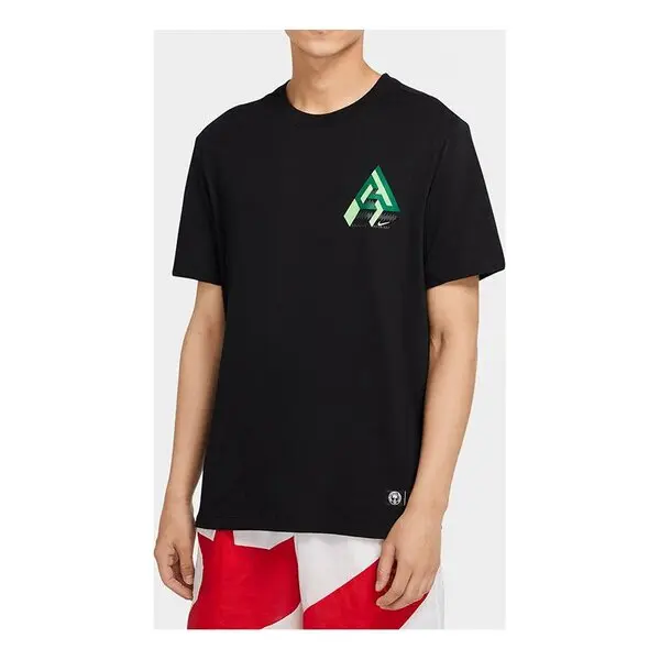 Nike Dri-fit Giannis Logo Basketball Short Sleeve T-shirt - Black