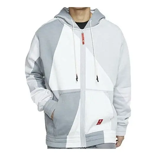 Nike Kyrie Irving Zipper Basketball Sports Fleece Lined Hooded Jacket Gray - Grey