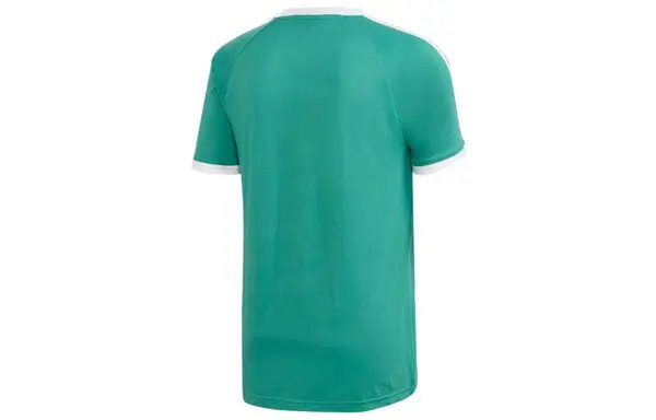 Adidas Originals 3-stripes Tee Casual Round Neck Loose Logo Stripe Short Sleeve - Green