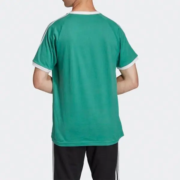 Adidas Originals 3-stripes Tee Casual Round Neck Loose Logo Stripe Short Sleeve - Green