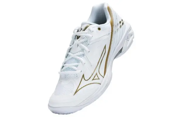 Mizuno Wave Claw 3 Athletic Sneakers - White/gold