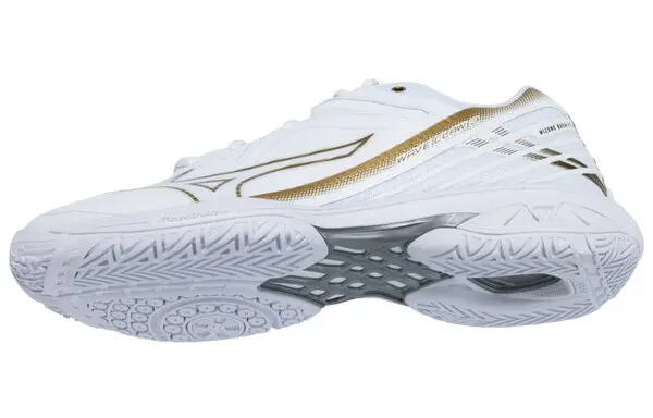 Mizuno Wave Claw 3 Athletic Sneakers - White/gold