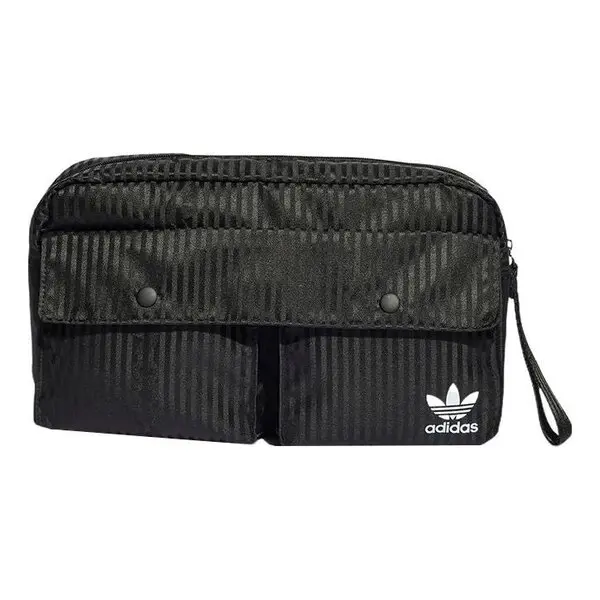 Adidas Waist Bag With Striped Texture - Black
