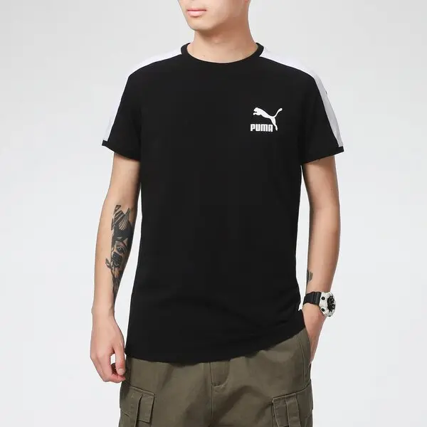 PUMA Iconic T7 T-shirt 'black White