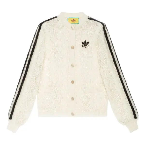 Gucci X Adidas Mohair Knit Cardigan - White