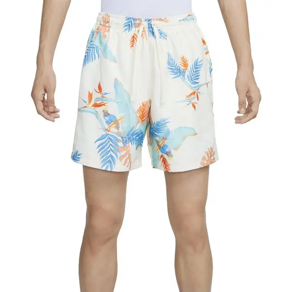 Nike Floral Print Drawstring Shorts