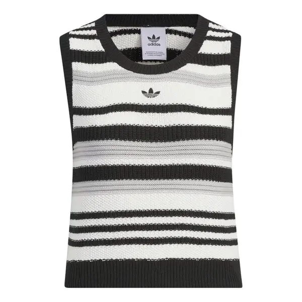 Adidas Originals Knit Striped Tank Top - White/black