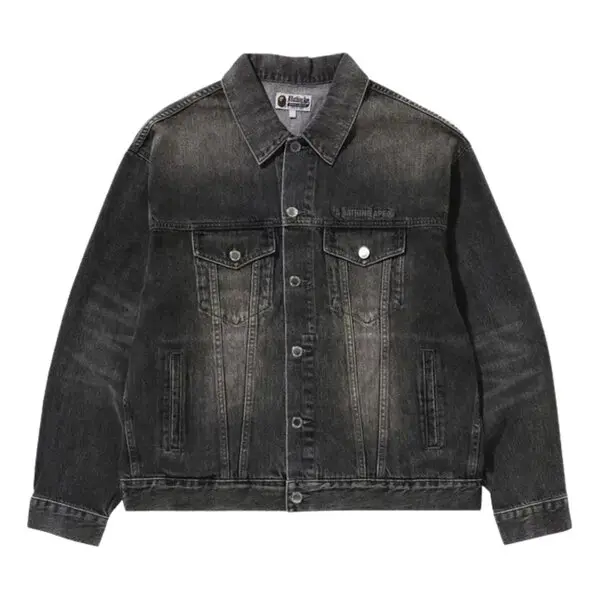 A BATHING APE Distressed Denim Trucker Jacket