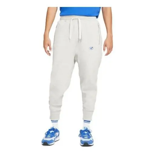 Nike Airmoji Lacing Bundle Feet Fleece Casual Sports Pants - Gray
