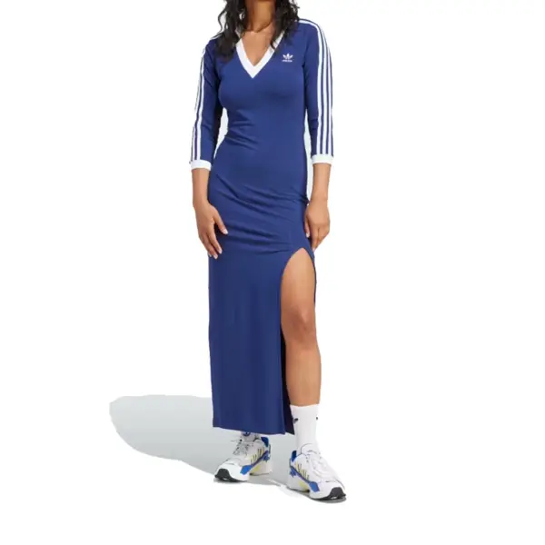 Adidas Originals Adicolor Maxi Stripe Dress - Blue