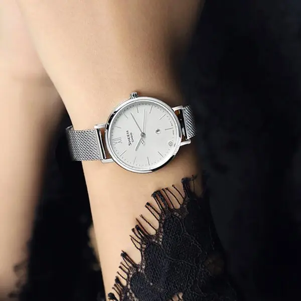 Casio Sheen Analog Watch With Sapphire Crystal And Mesh Band