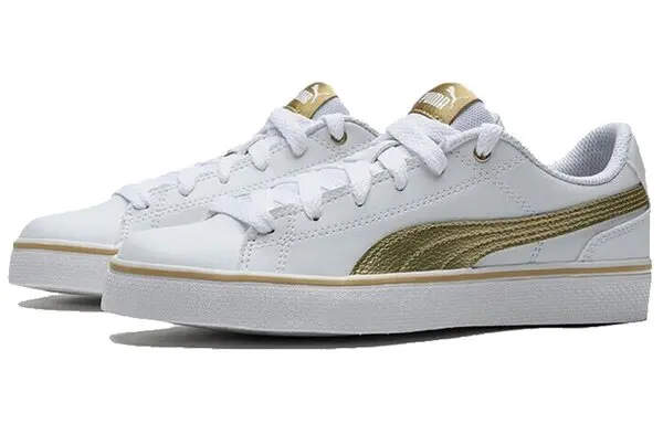 PUMA Court Point Vulc V2 Low Top Sneakers - White/gold