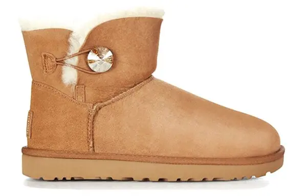 UGG Mini Bailey Button Bling Boots - Brown