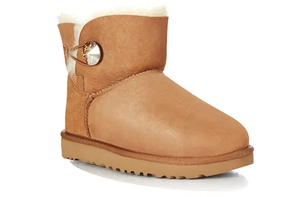 UGG Mini Bailey Button Bling Boots - Brown