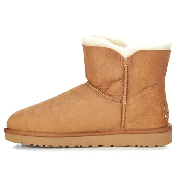 UGG Mini Bailey Button Bling Boots - Brown