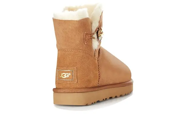 UGG Mini Bailey Button Bling Boots - Brown