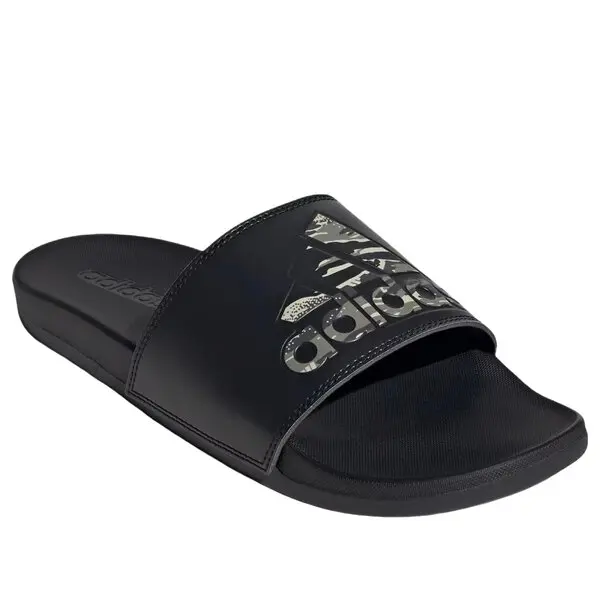 Adidas Adilette Comfort Slides - Core Black/silver Pebble/core Black