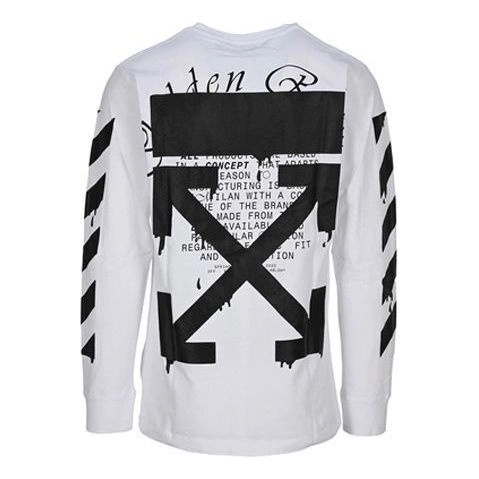 Off-White Long Sleeve Dripping Arrows Graphic T-shirt - White