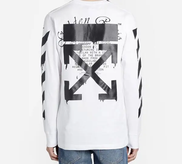 Off-White Long Sleeve Dripping Arrows Graphic T-shirt
