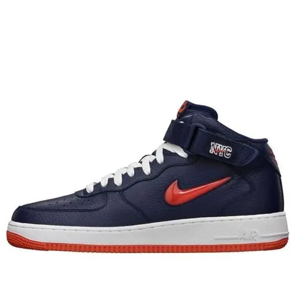 Nike Force 1 Mid 'nyc Jewel' Sneakers - Midnight Blue/orange