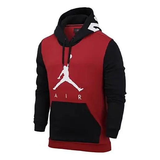 JORDAN Air Colorblock Logo Fleece Hoodie - Red