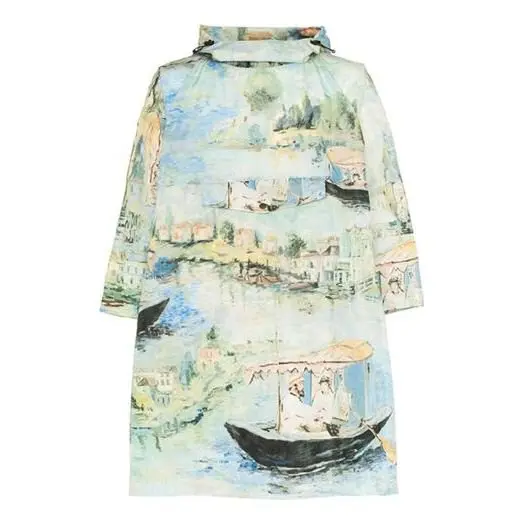 Off-White Painting Pattern Hooded Nylon Pullover Windbreaker