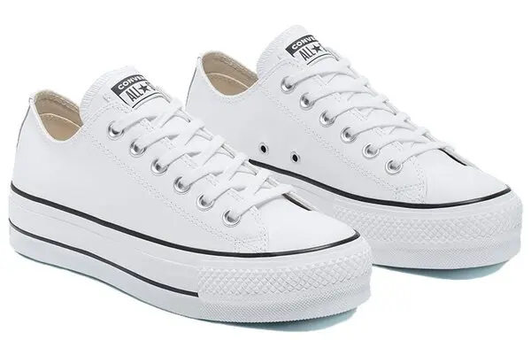 CONVERSE Chuck Taylor All Star Lift Clean Ox Low Top Platform Sneakers - White