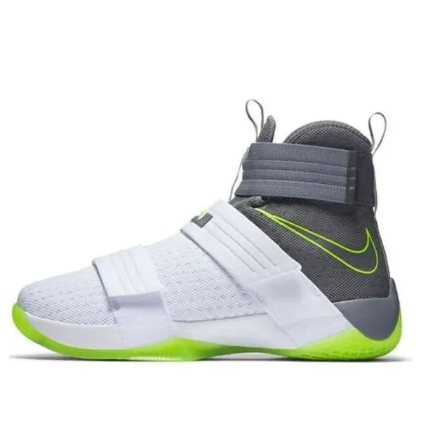 Nike Lebron Soldier Dunkman High Top Sneakers - White/grey/green