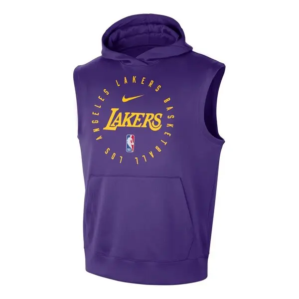 Nike Dri-fit Nba Los Angeles Lakers Sleeveless Hoodie - Purple/yellow