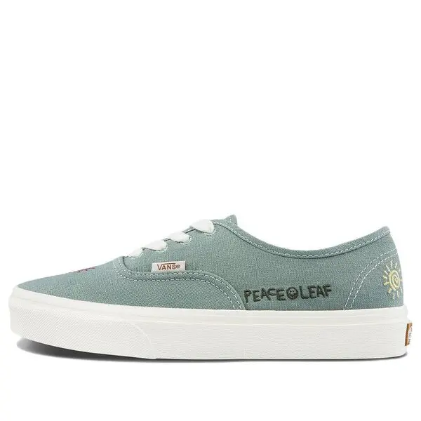 VANS Authentic Low Top Casual Shoes With Embroidered Detailing - Green