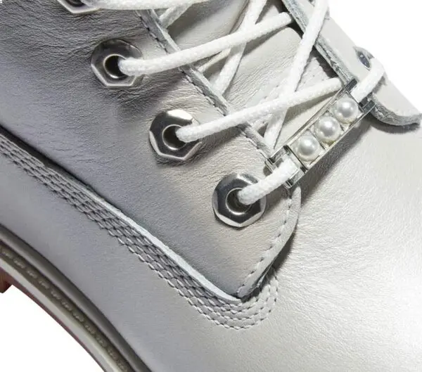 Timberland Heritage Inch Waterproof Boots 'light Grey Full Grain With Silver Collar