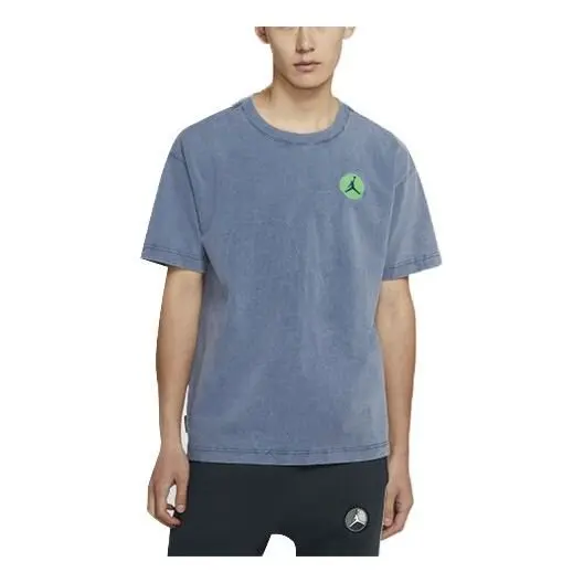 JORDAN Legacy Aj13 Embroidered Pattern Short Sleeve Blue - Dark Blue