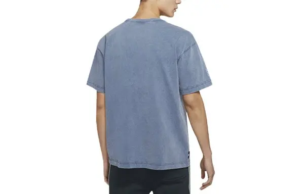 JORDAN Legacy Aj13 Embroidered Pattern Short Sleeve Blue