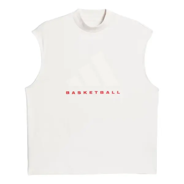 Adidas Sleeveless Basketball T-shirt - Cloud White