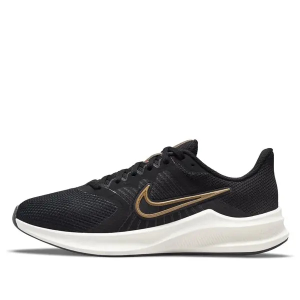 Nike Downshifter "black Metallic Copper Coin" Sneakers - Black/gold