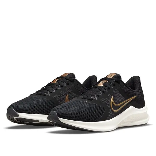 Nike Downshifter "black Metallic Copper Coin" Sneakers - Black/gold