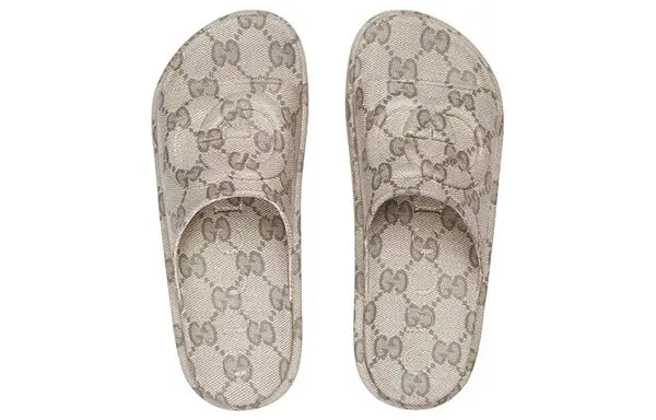 Gucci Gg Slide Sandal - Beige/ebony