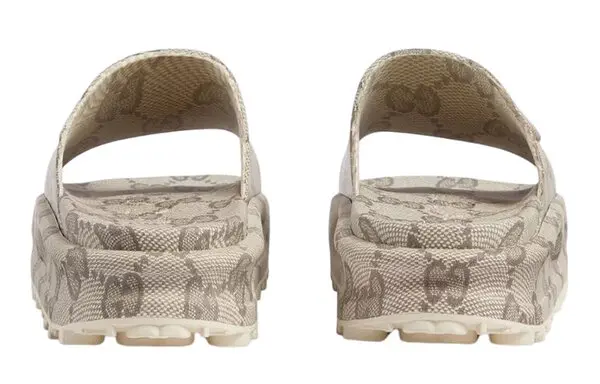 Gucci Gg Slide Sandal - Beige/ebony
