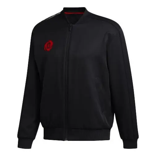 Adidas Cny Rose Jkt Back Printing Basketball Sports Jacket - Black