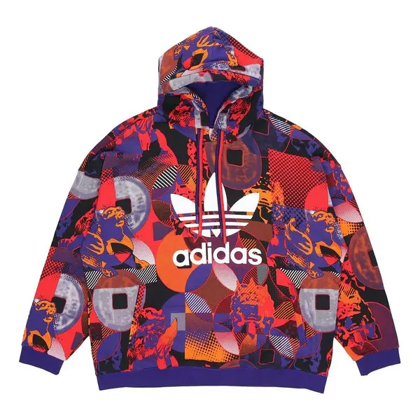 Adidas Originals Series Cny Casual Sports Hooded Pullover - Purple