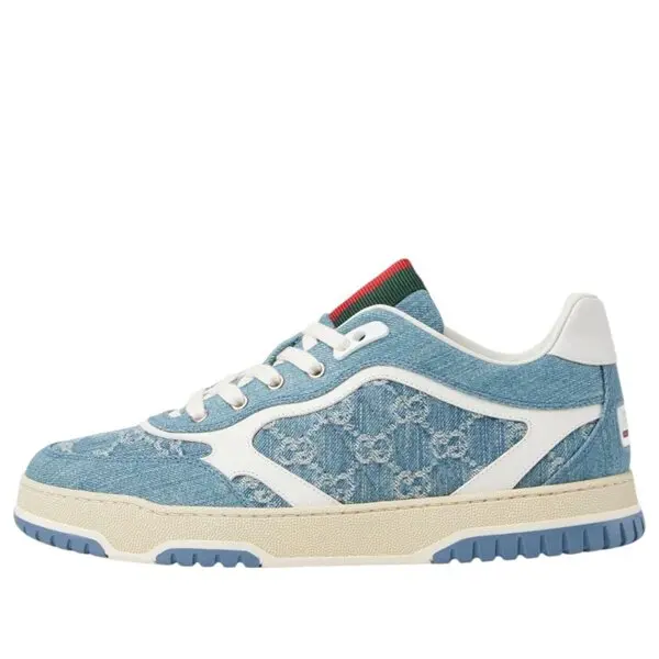 Gucci Re-web Gg Denim Sneakers - Light Blue