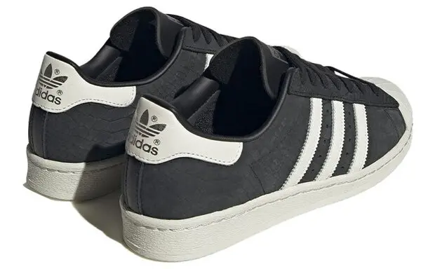 Adidas Superstar 82 'black Snakeskin' Sneakers - Core White/core Black