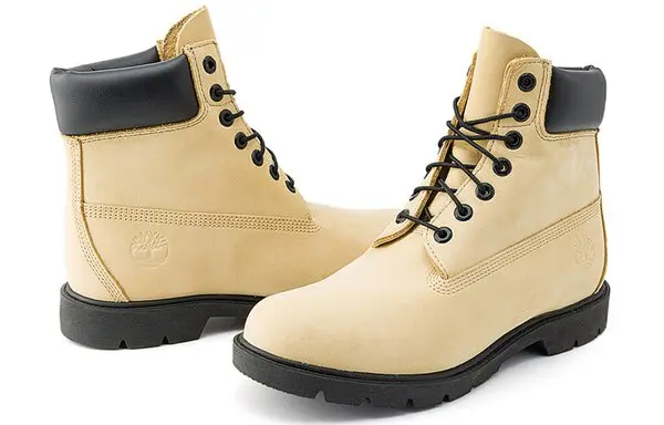 Timberland Classic 6 Inch Lace Up Waterproof Nubuck Boots - Yellow/black