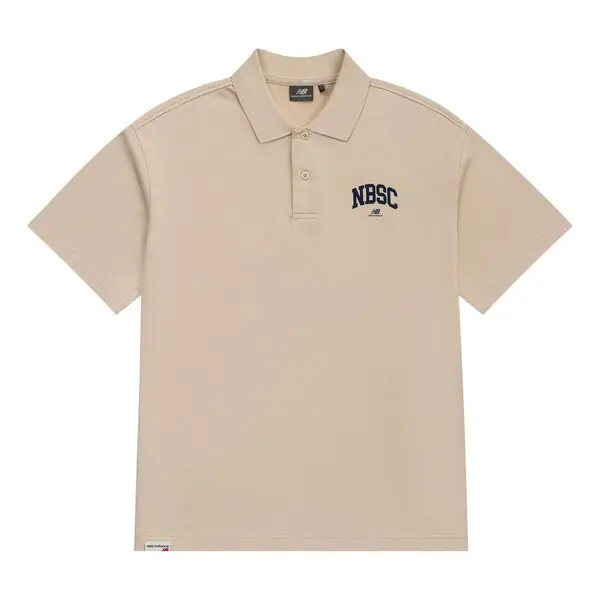 NEW BALANCE Logo Polo Tee Asia Sizing 'beige - Beige/black