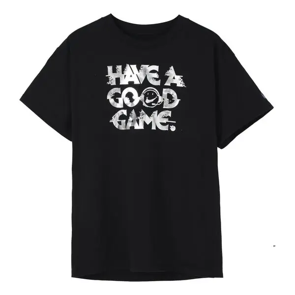Nike Max 90 Printed Round Collar Casual Short Sleeved Male - Black