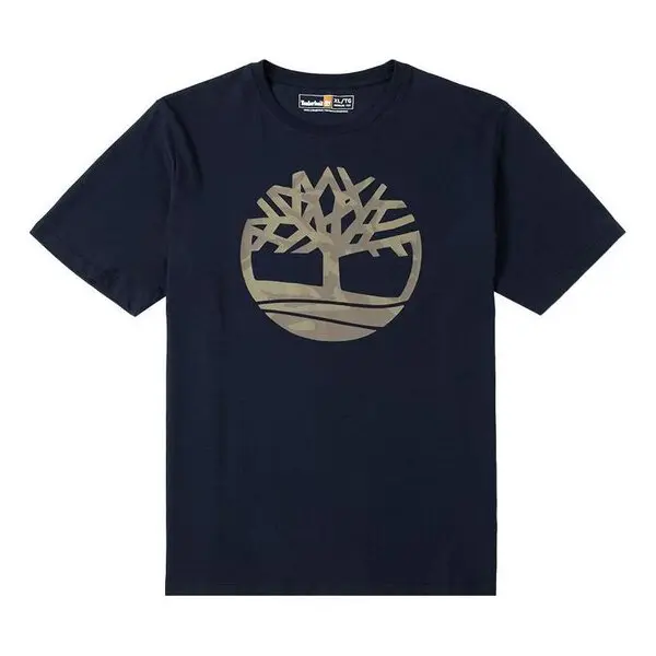 Timberland Tree Logo T-shirt 'navy Camou - Navy/tan/brown