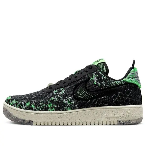 Nike Force 1 Crater Flyknit Next Nature 'black Volt - Black/green/white