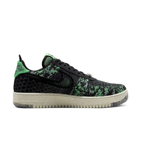Nike Force 1 Crater Flyknit Next Nature Sneakers - Black/green/white
