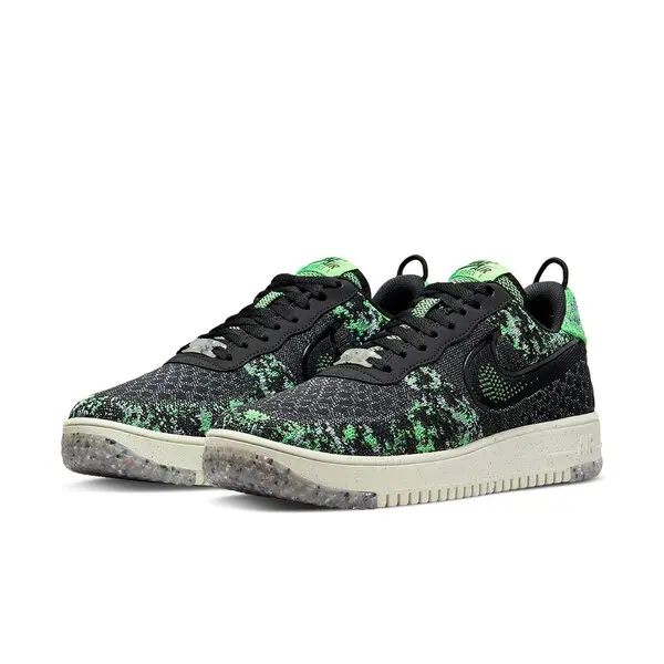Nike Force 1 Crater Flyknit Next Nature Sneakers - Black/green/white