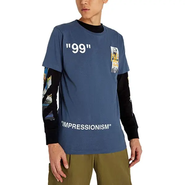 Off-White Cotton Short Sleeve Logo Normal Fit